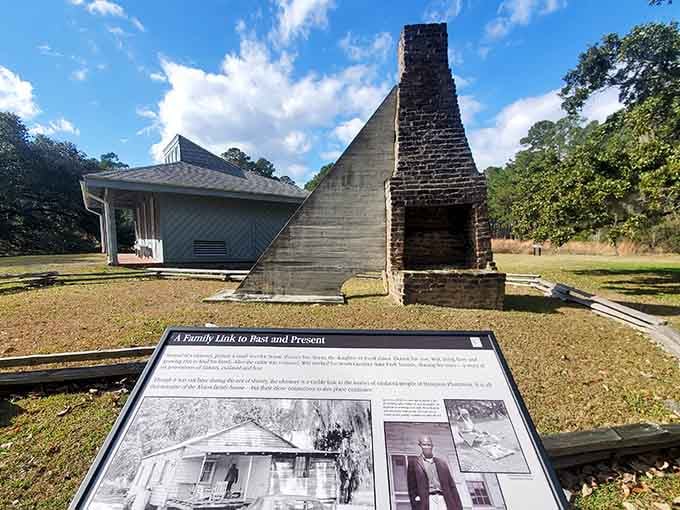 All that remains of the Alston House is this chimney, standing like a sentinel guarding memories nobody wrote down.