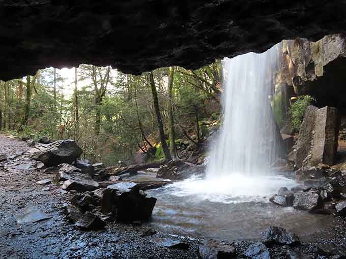 Hedge Creek Falls offers nature's perfect photo op&mdash;a curtain of water you can walk behind, like stepping into your own personal adventure movie.