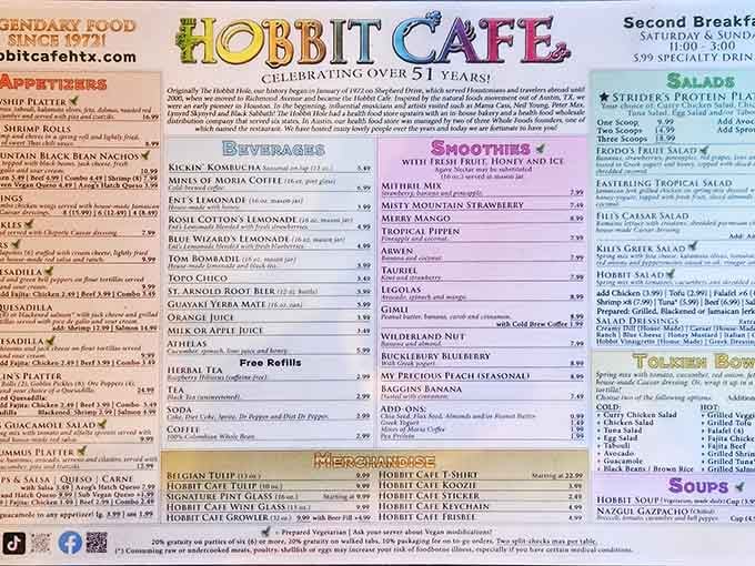 This menu reads like Tolkien wrote it after a particularly hungry afternoon in the Prancing Pony.