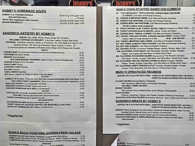 This menu reads like the greatest hits of Jewish deli cuisine, and every single track is a banger.