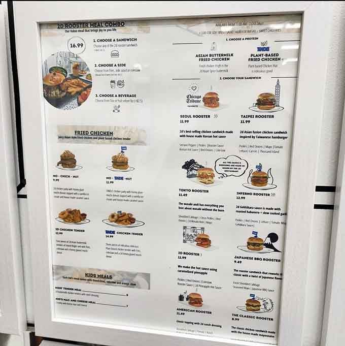 The menu offers everything from classic chicken sandwiches to creative fusion creations that'll make choosing delightfully difficult.