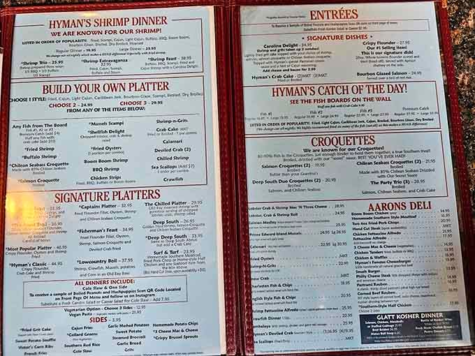When the menu requires this much space, you know you're in for some delicious decision-making ahead.