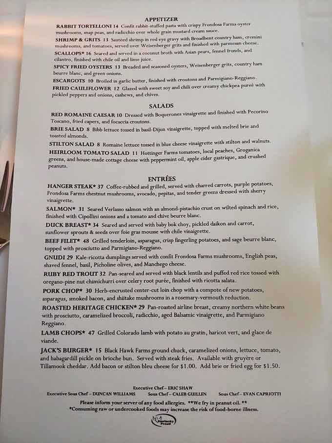 This menu reads like a greatest hits album, except every track is a chart-topper and nothing's a filler.