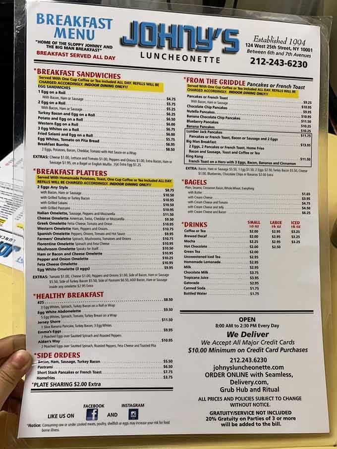 Classic New York diner doing breakfast right since 1994&mdash;where the coffee's hot and the menu never quits. 