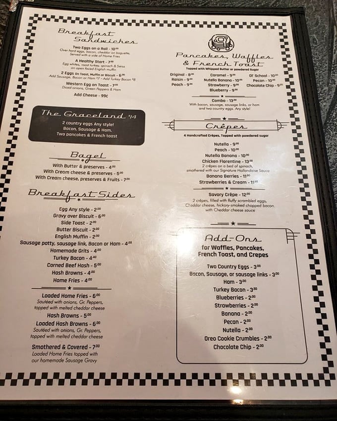 The breakfast menu reads like a greatest hits album, and every track is a chart-topper worth ordering.
