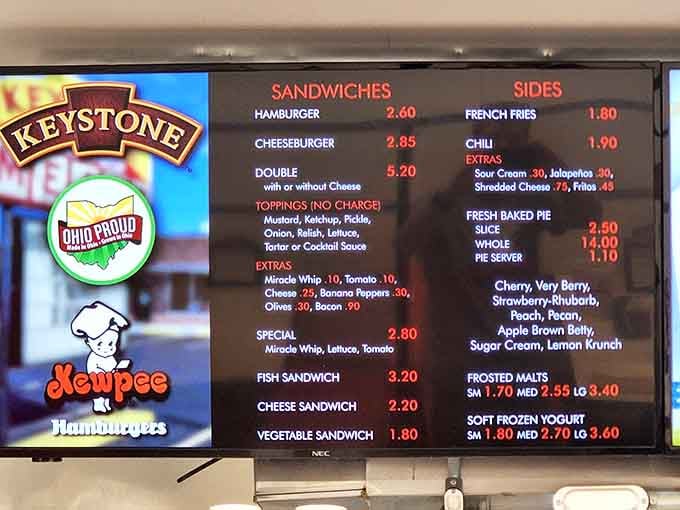 Simple menu boards displaying honest prices for honest food&mdash;no pretension, just delicious decisions waiting to be made.
