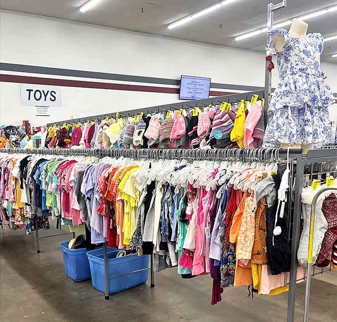 The children's section: where tiny fashionistas can build their first wardrobe without their parents needing a second mortgage.