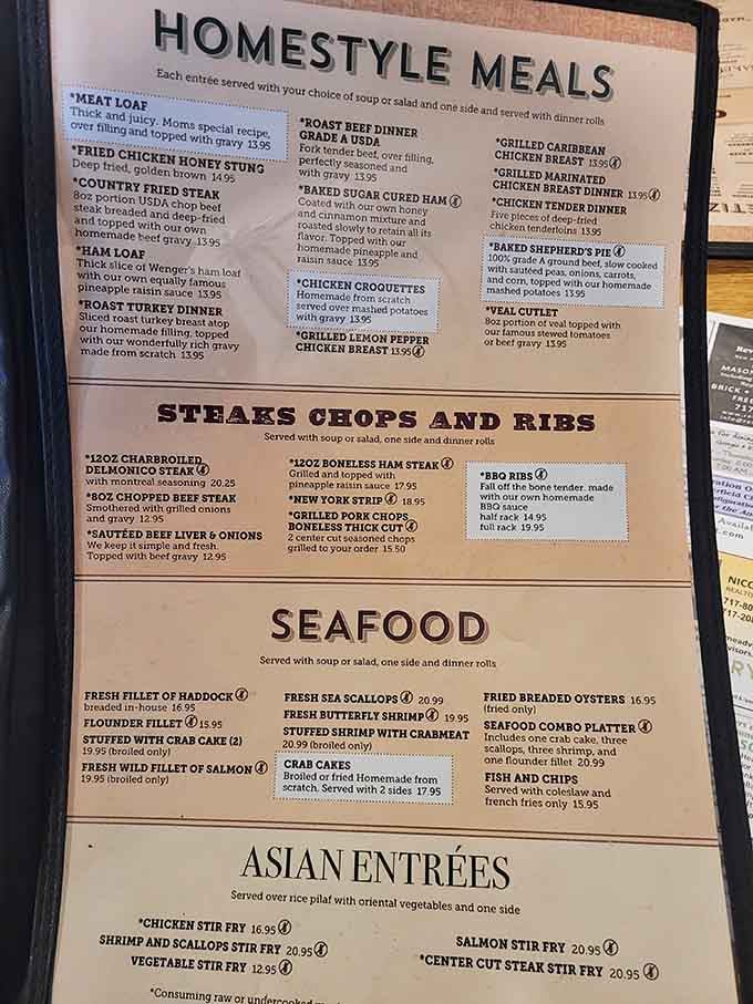 When your menu offers everything from meatloaf to stir fry, you're either crazy or confident, and this place is definitely the latter.