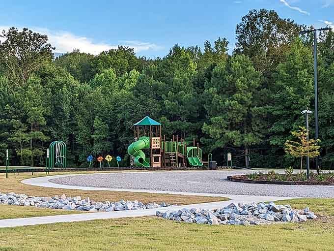 This playground promises childhood joy without the modern-day admission fees&mdash;just good old-fashioned slides and sunshine waiting for little adventurers.