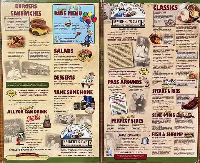 The menu promises comfort food in portions that would make your grandmother nod with approval.