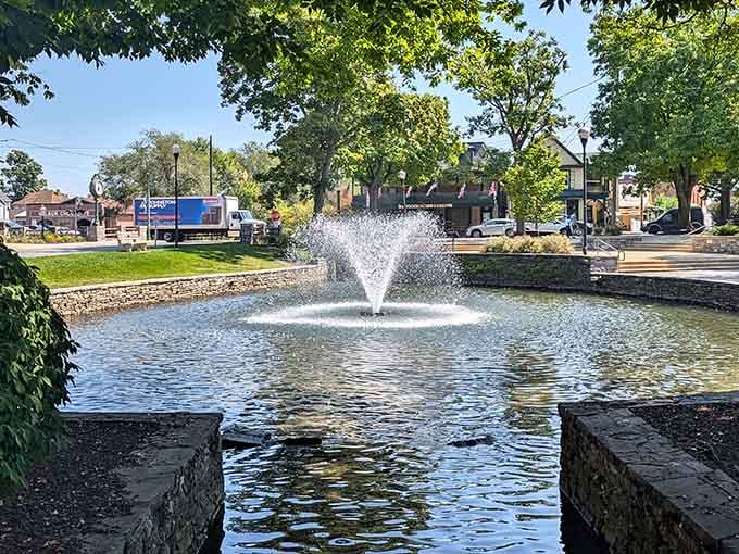The fountain at Lititz Springs Park proves that water features make everything approximately 47% more delightful.