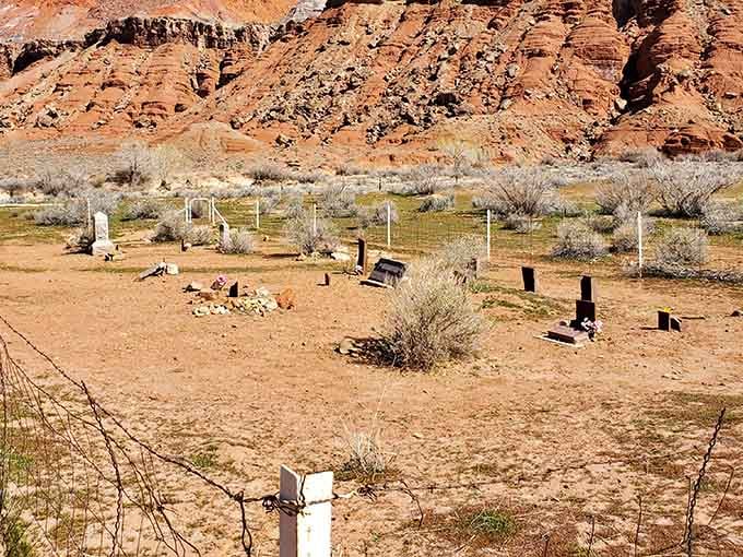 Simple headstones mark lives lived hard and fast in an unforgiving landscape that demanded everything from its settlers.