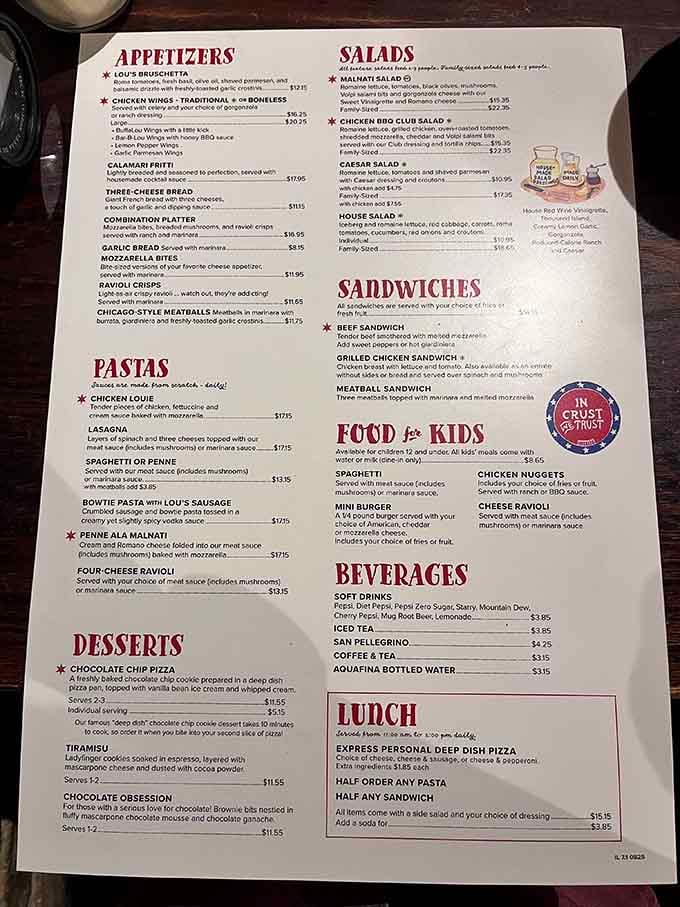 This menu reads like a greatest hits album, and every track is a certified banger.
