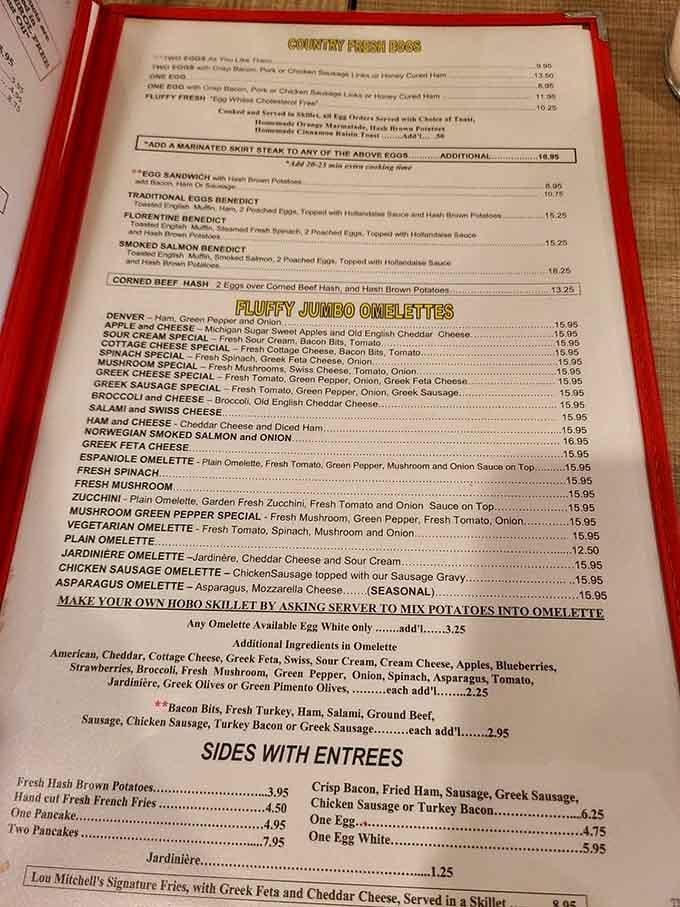 When a menu proudly declares "Fluffy Jumbo Omelettes" in bold letters, you know they're not messing around with portion sizes here.