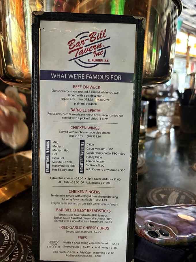 Their menu proudly displays what they do best, from slow-roasted beef on weck to wings that rival any in Buffalo.