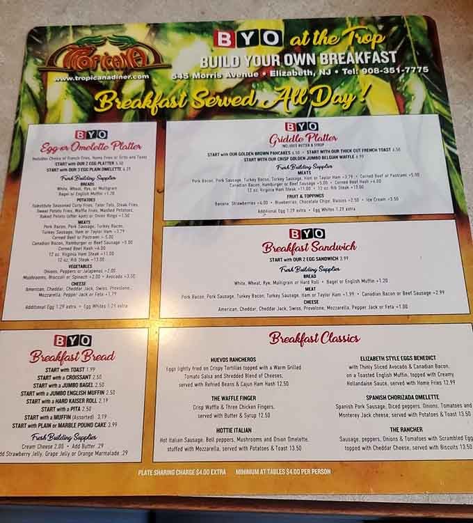 The "Build Your Own" breakfast menu is basically a choose-your-own-adventure book, but with better endings and eggs.