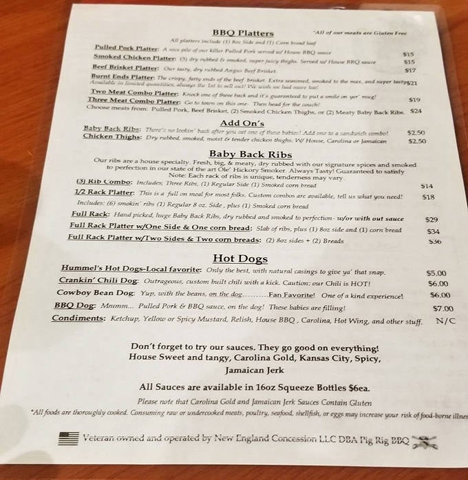 A menu that cuts right to the chase&mdash;no fancy descriptions needed when your meat speaks volumes. That burnt ends platter is calling my name!