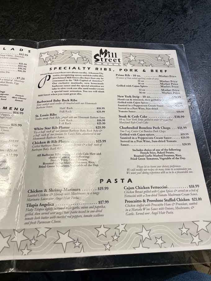 The menu reads like a greatest hits album, with ribs playing lead guitar and everything else providing perfect harmony.