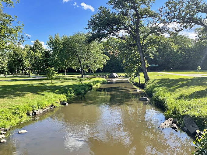 The Straight River meanders through town like nature's own meditation app, offering peaceful moments for contemplation just steps from downtown hustle.
