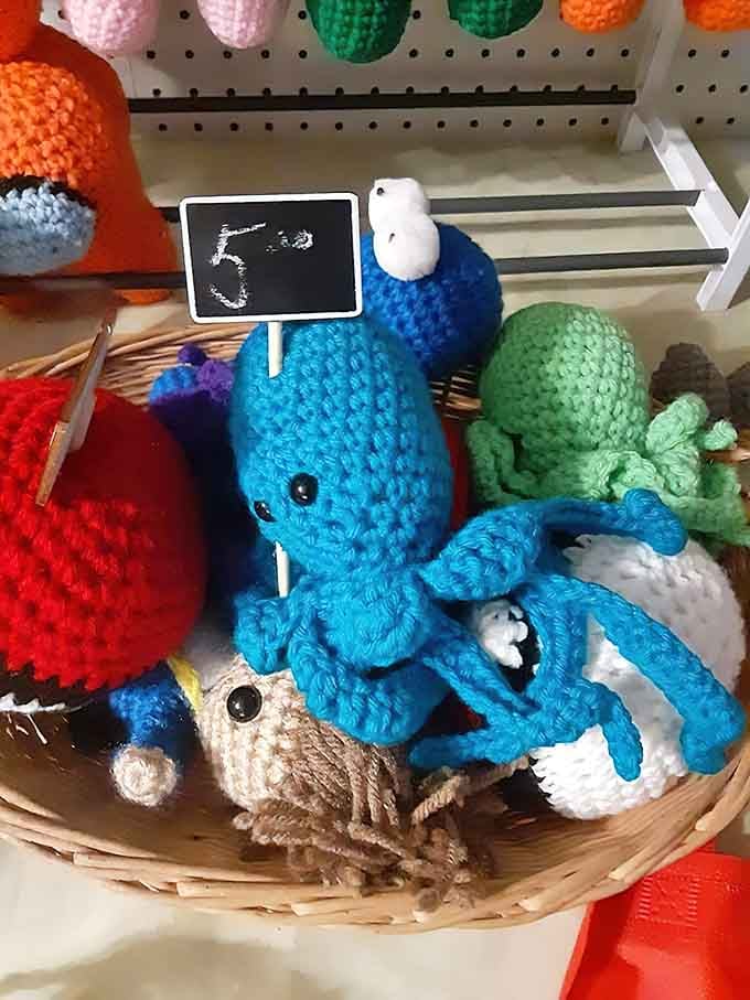 Handcrafted crocheted sea creatures that'll make you smile wider than finding extra fries at the bottom of the bag.
