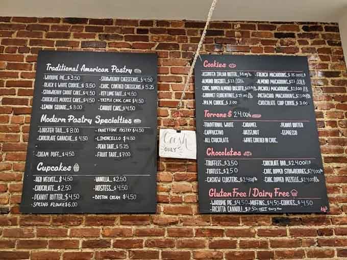 Chalkboard menus on exposed brick because some traditions never need updating, just your undivided attention and appetite.