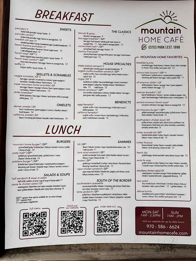 This menu reads like a love letter to breakfast, and every item deserves your undivided attention.