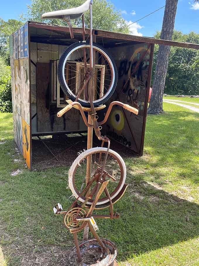 When bicycle parts become art, you know you've entered a dimension where creativity trumps practicality every single time.