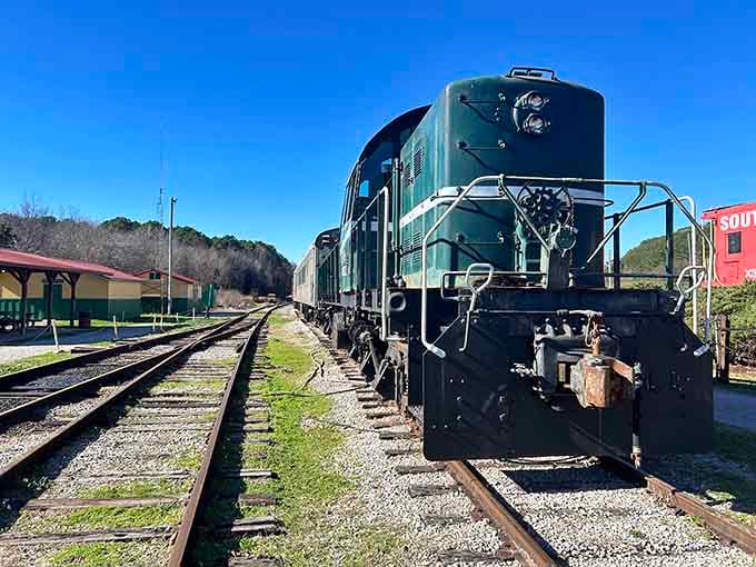 This green giant once hauled commerce across the South, now it hauls memories for lucky passengers instead.