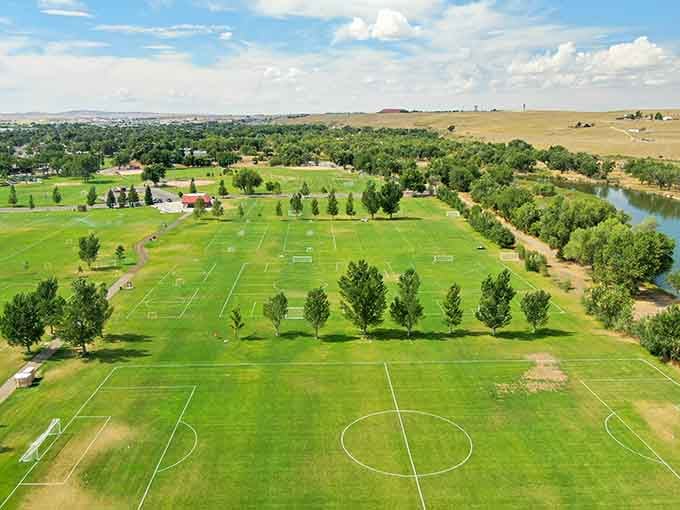 North Casper Sports Complex offers perfectly manicured fields where weekend warriors and future soccer stars share the same pristine turf.