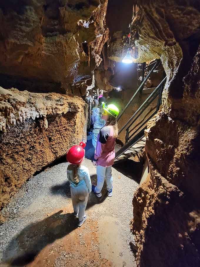 Hard hats make everyone look like they're about to discover buried treasure, which isn't far from the truth.