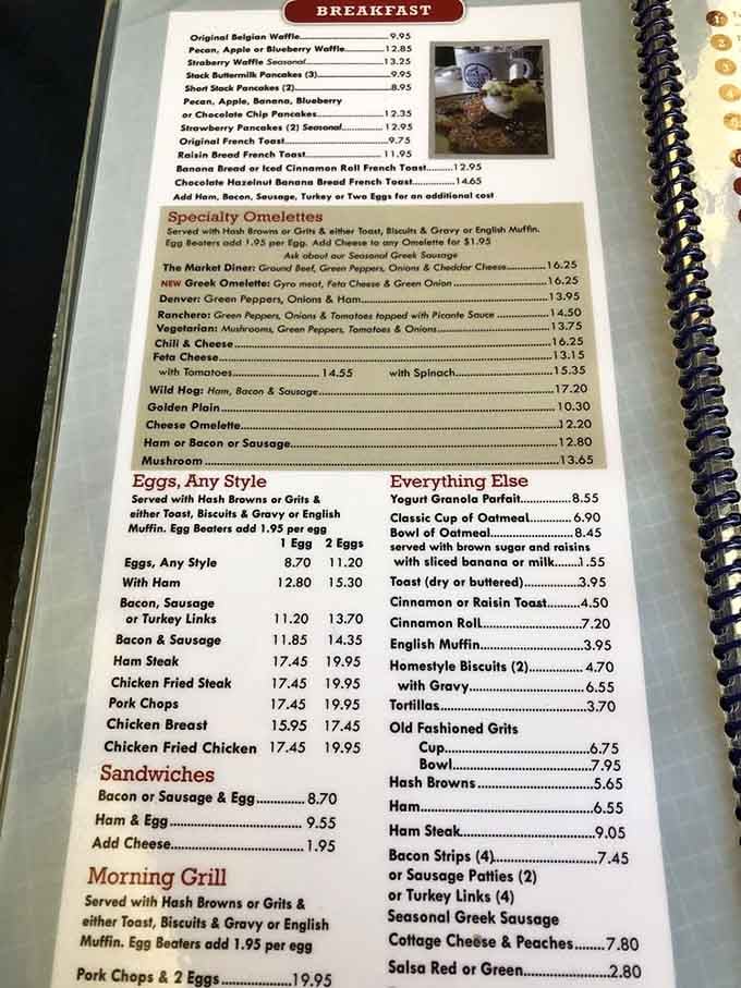 This menu reads like the greatest hits of American breakfast, minus the vinyl but plus all the delicious possibilities.