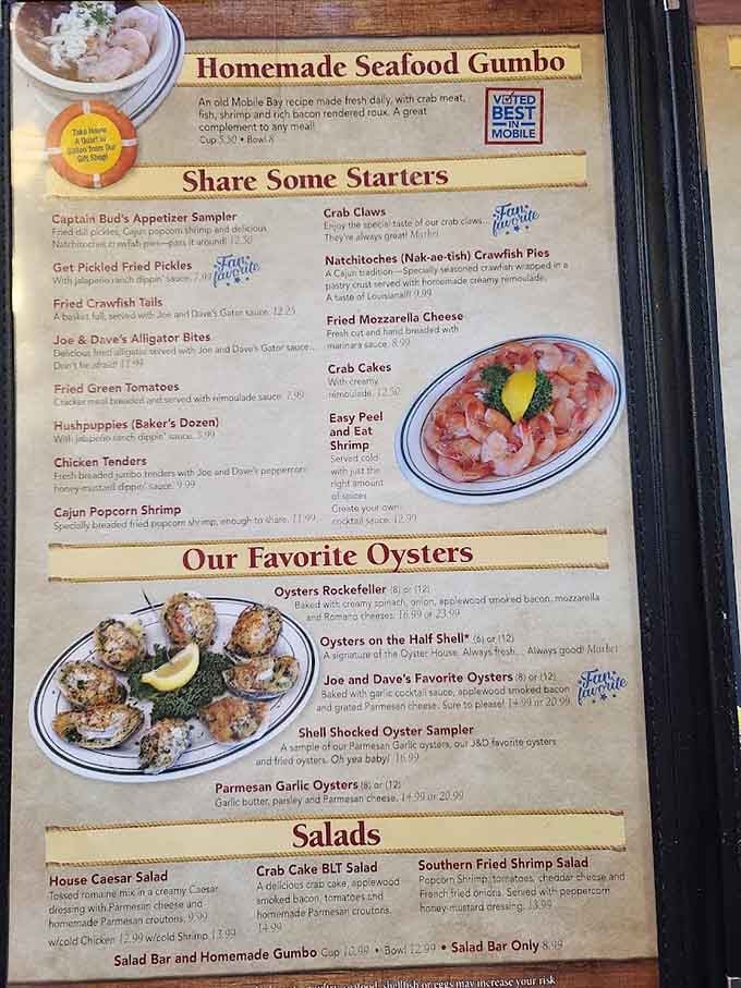 When a menu proudly displays "Joe and Dave's Alligator Bites," you know you're in for an adventure.