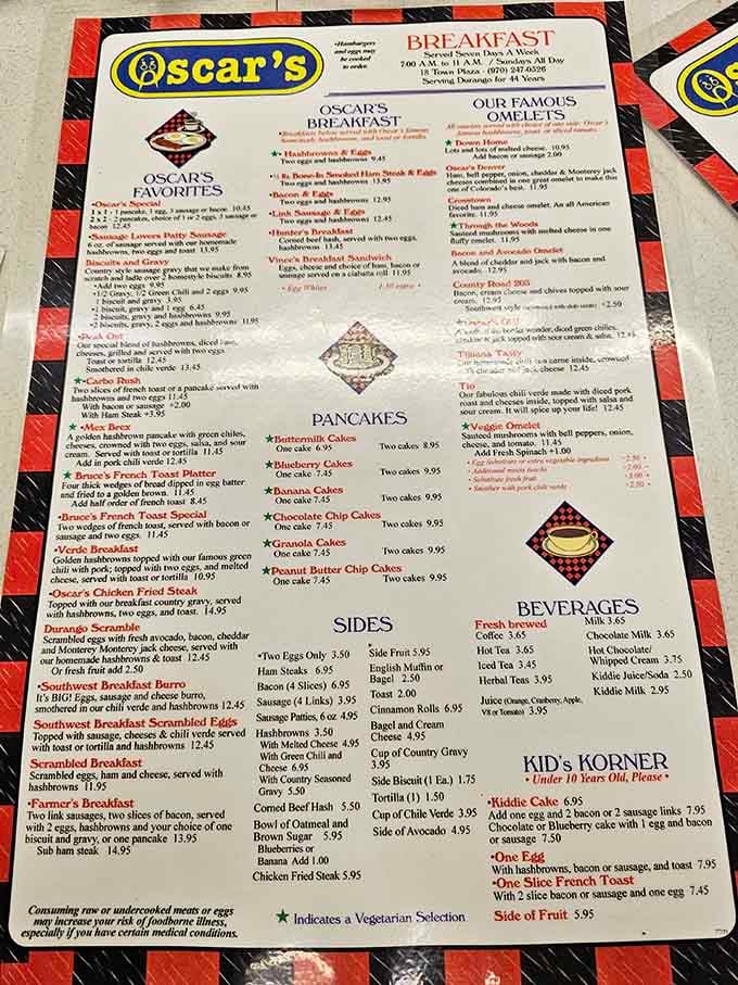 This menu reads like a love letter to breakfast, written by someone who really, really understands the assignment.