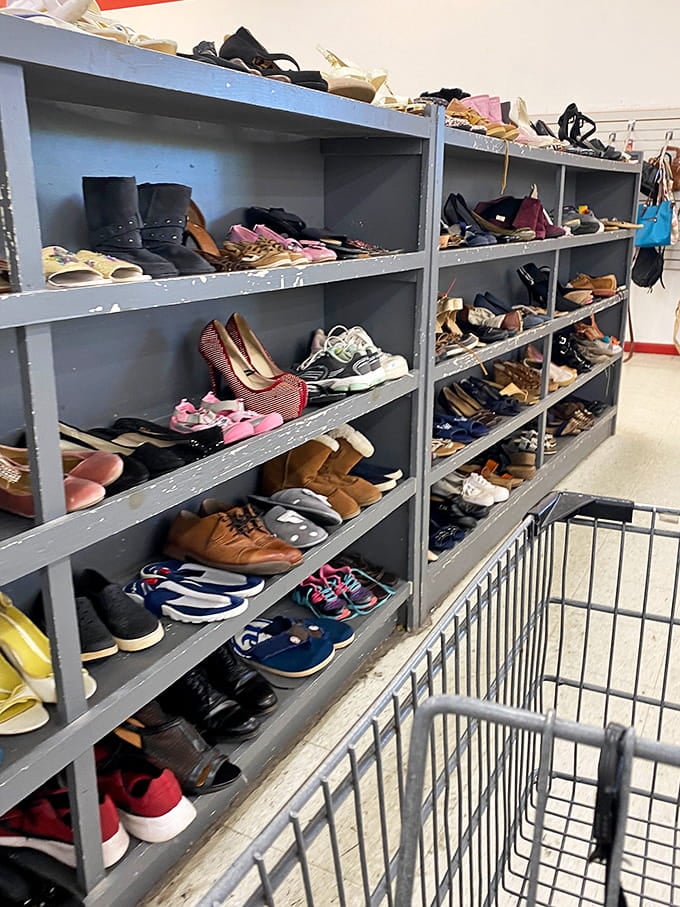 Shelves packed with footwear possibilities, from sensible sneakers to those boots you've been eyeing at full price elsewhere.