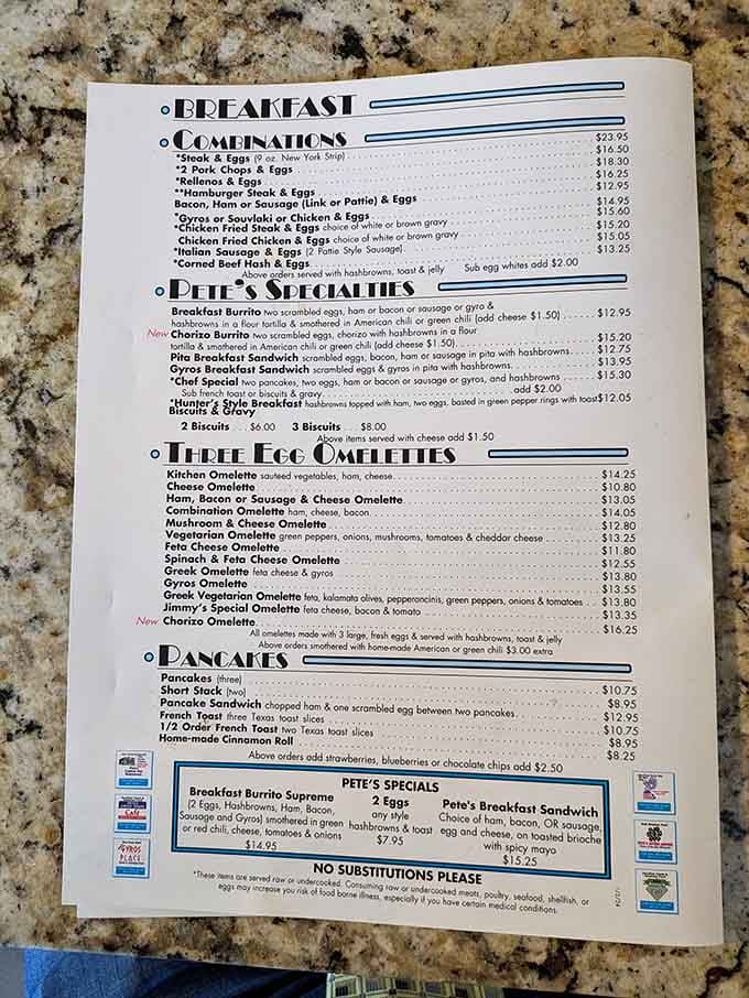 The menu reads like a greatest hits album of American comfort food classics.