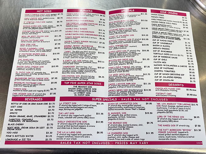 This menu reads like a celebrity phone book, with enough options to make decision-making genuinely stressful.