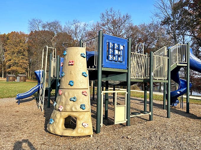 Childhood joy engineered in blue and beige &ndash; where kids burn energy faster than parents can say "nap time."