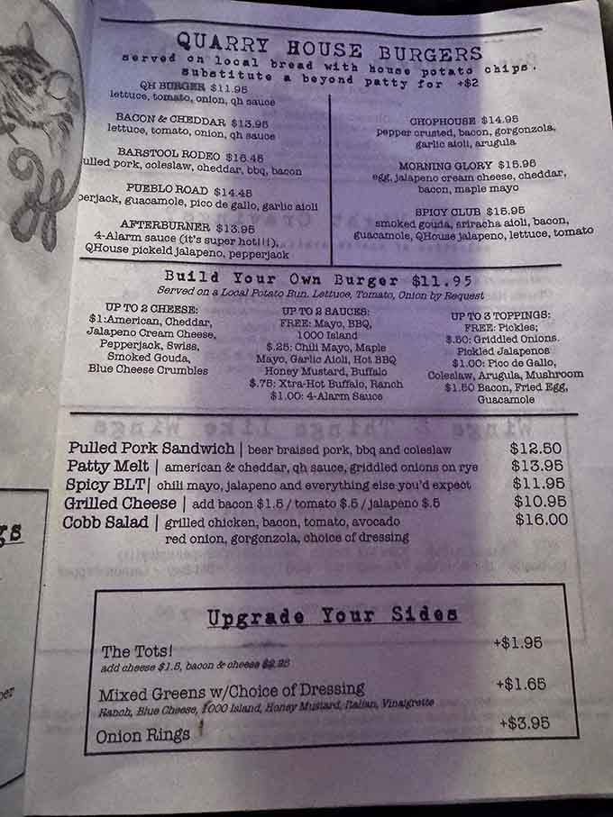 This menu reads like a choose-your-own-adventure book, except every ending involves delicious satisfaction and zero regrets.