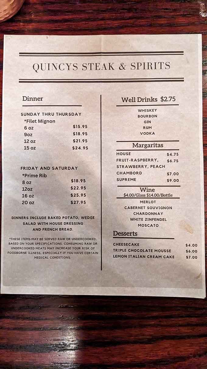 Simple menu, serious business: when a restaurant keeps it this straightforward, they're confident in their craft.