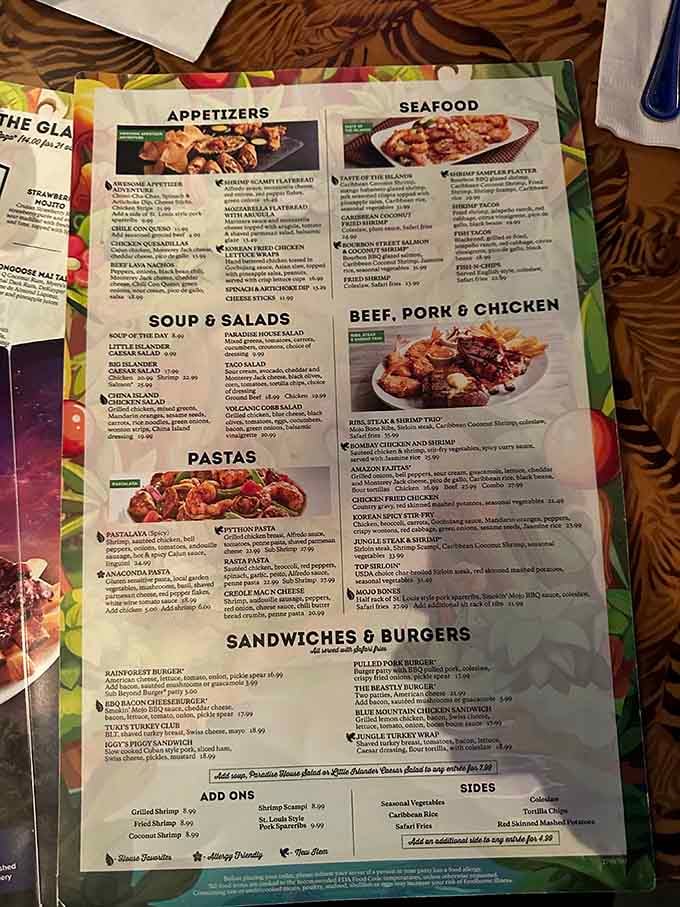 A menu so extensive you'll need the entire thunderstorm cycle to decide what you're ordering tonight.