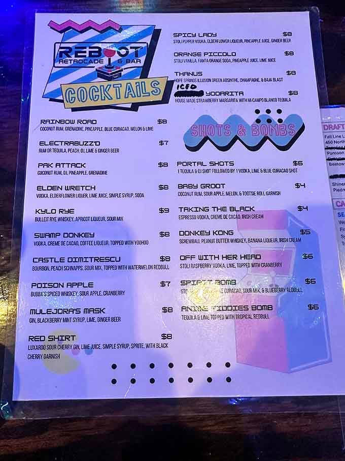 Cocktails named after video game legends because someone finally understood what adults actually want from a menu.