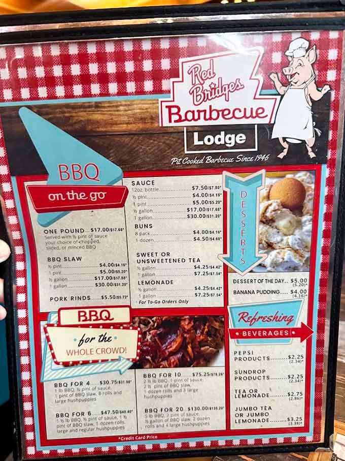 When a menu proudly declares "Pit Cooked Barbecue" in bold letters, you know they're not messing around with shortcuts.