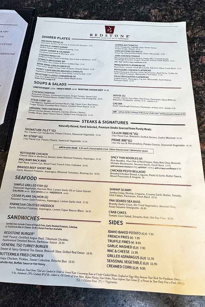 This menu reads like a greatest hits album of American comfort food done right.