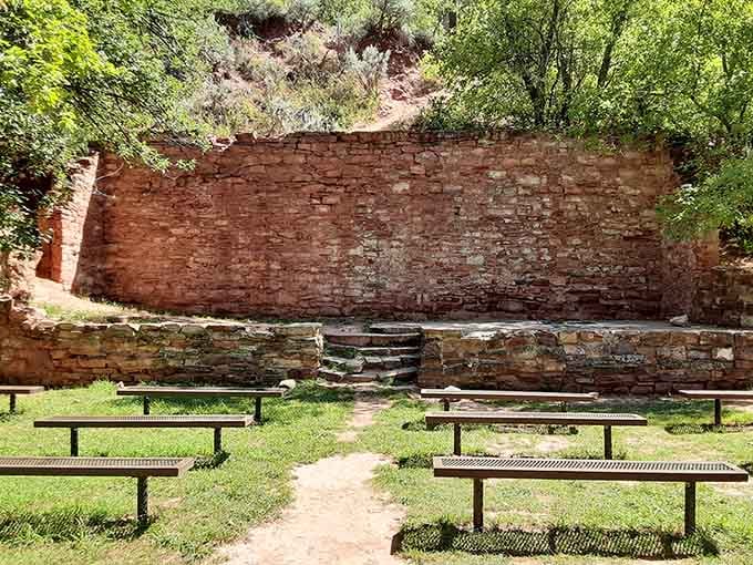 The old fish hatchery ruins add a touch of history to your waterfall expedition.