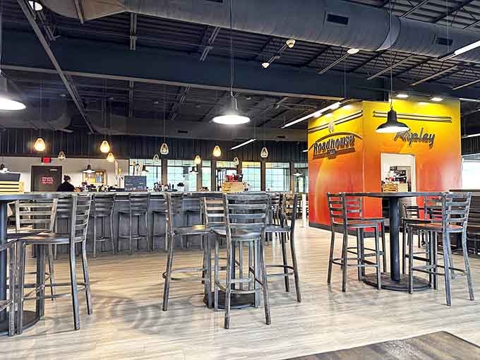 Modern meets mountain charm at this spacious eatery. The industrial-chic design creates the perfect backdrop for gathering with friends over comfort food and conversation.