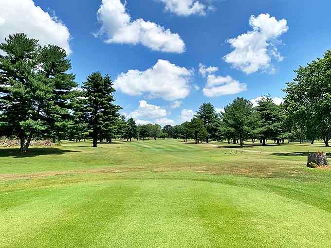 The rolling fairways of Russellville's golf course offer retirees the perfect excuse to spend four hours avoiding household chores.