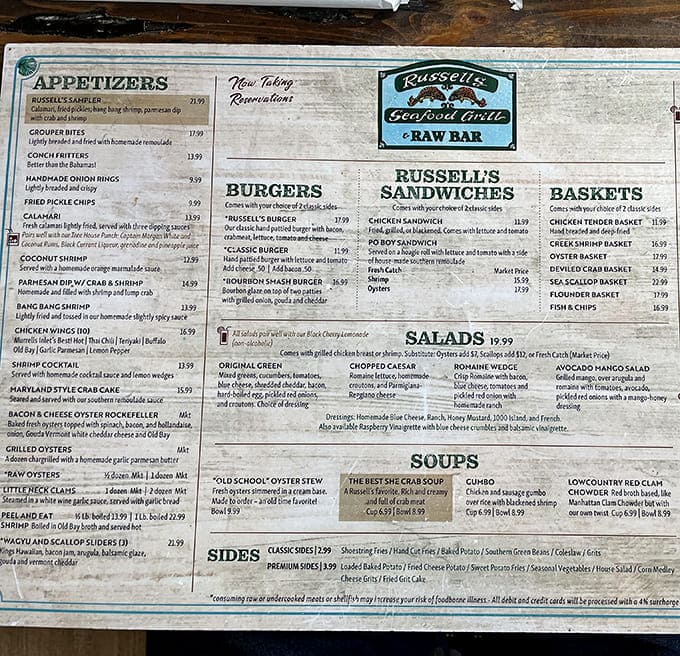 This menu reads like a love letter to the Atlantic Ocean, with options for every seafood craving.