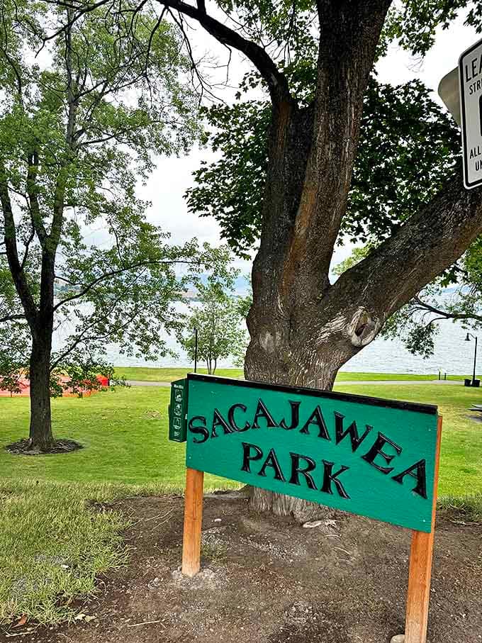 Sacajawea Park offers lakeside serenity that expensive meditation apps try desperately to replicate. The historical namesake would approve of this peaceful spot.