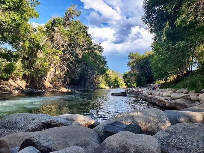 The Arkansas River flows through town, inviting kayakers to play in nature's own water park.