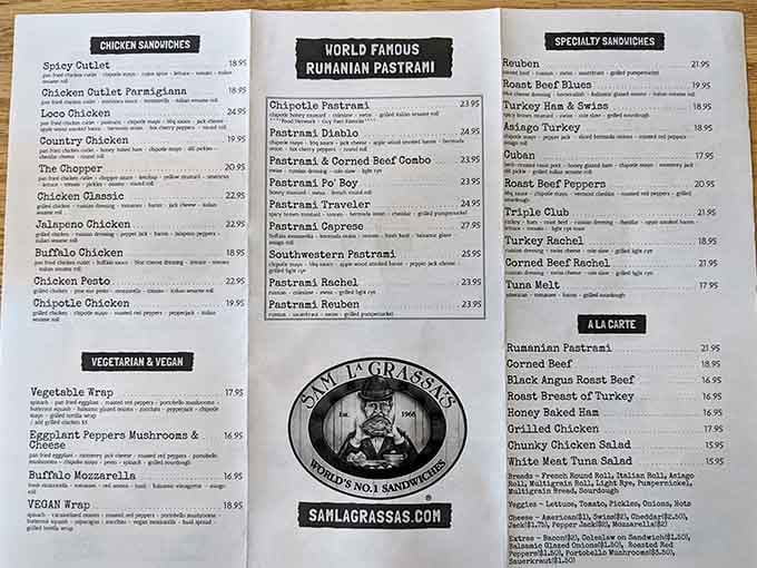 This menu reads like the greatest hits of deli excellence, with pastrami taking center stage like Elvis.